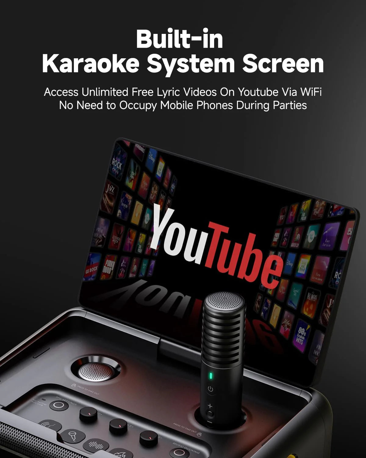 Ikarao Karaoke Machine for Adults, with Lyrics Display, 64GB Karaoke T
