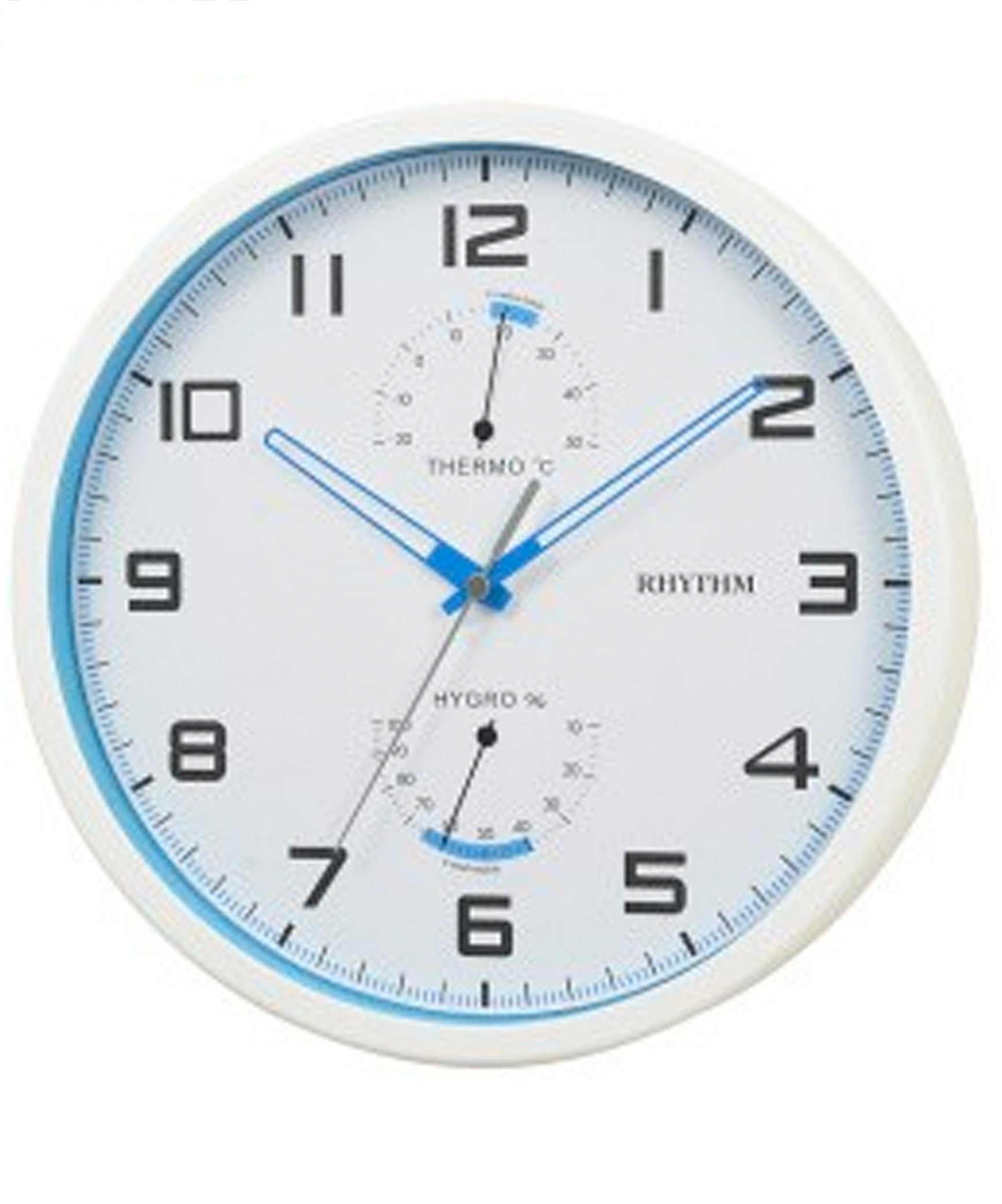 Rhythm Wall Thermometer Hygrometer Clock CFG722NR03