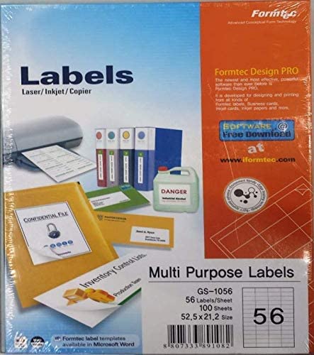 Formtec Labels Labels Per Sheet FT GS 1056