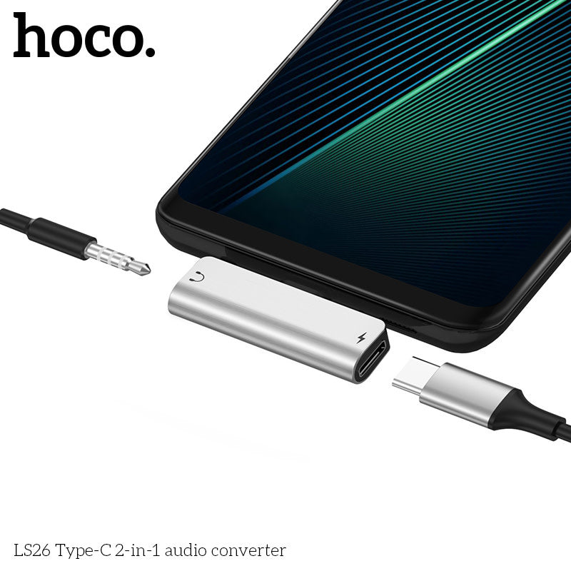 Hoco Type C 2 In 1 Adapter Charging Current 1.5A Audio Converter